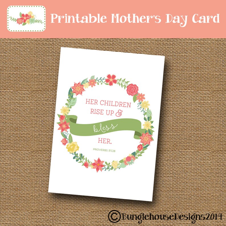 Instant Download | Mother's Day Floral Wreath | Christian, Scripture ...