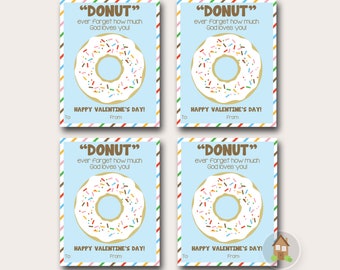 Christian Valentine's Day Card Donut Forget That Jesus Loves You - Etsy