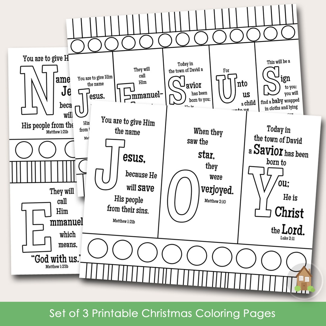 Printable Christmas Coloring Pages | Jesus, Joy, Noel Scripture ...
