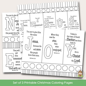 Printable Christmas Coloring Pages | Jesus, Joy, Noel Scripture ...