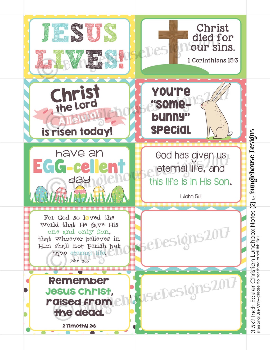 Easter Lunch Box Notes Printable Scripture Lunchbox Cards - Etsy