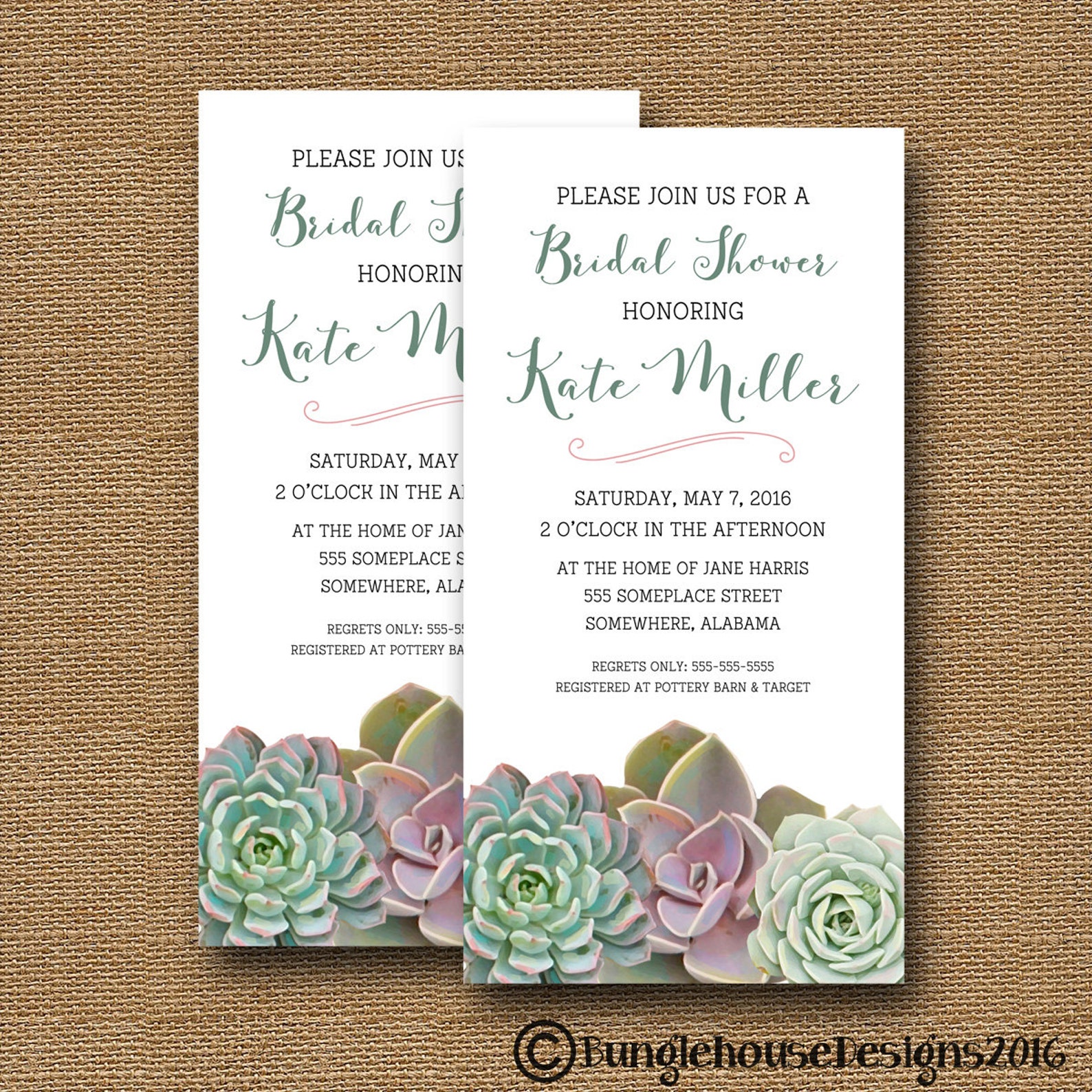 Succulents Bridal Shower Invitation Succulent Shower | Etsy