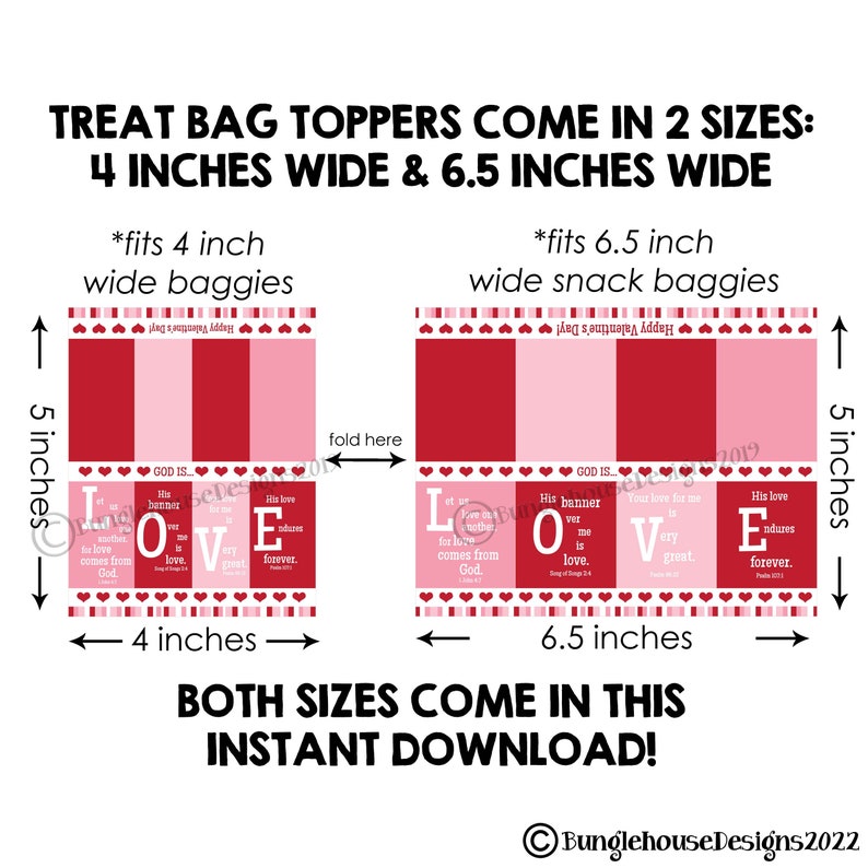 Valentine Scripture Treat Bag Label God is Love Treat Topper | Etsy