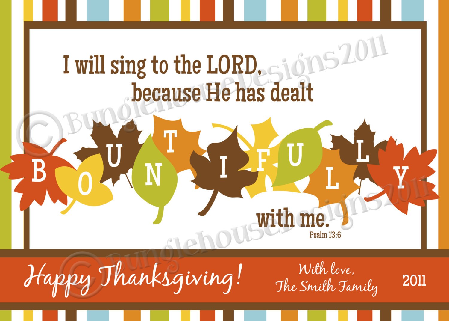 Printable Thanksgiving Scripture Card Bountiful Fall Leaves | Etsy