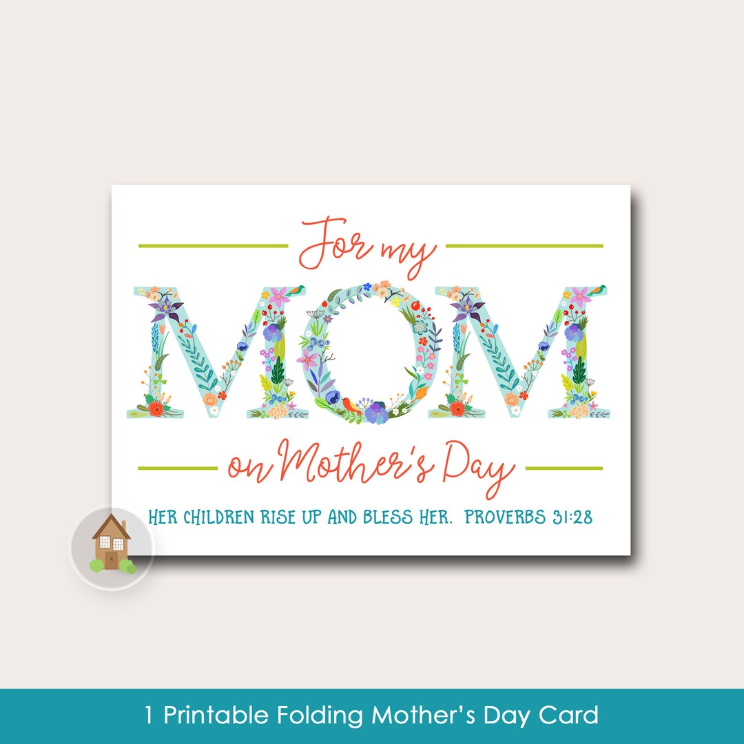 Christian Printable Mother's Day Card | for My Mom on Mother's Day ...