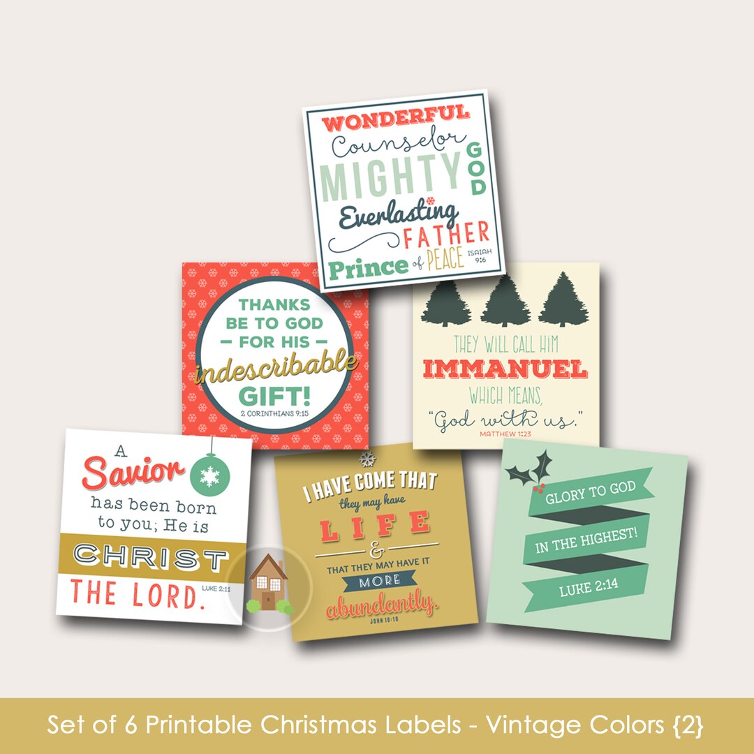 Printable Christmas Scripture Gift Tags | DIY PRINTABLE | Retro ...