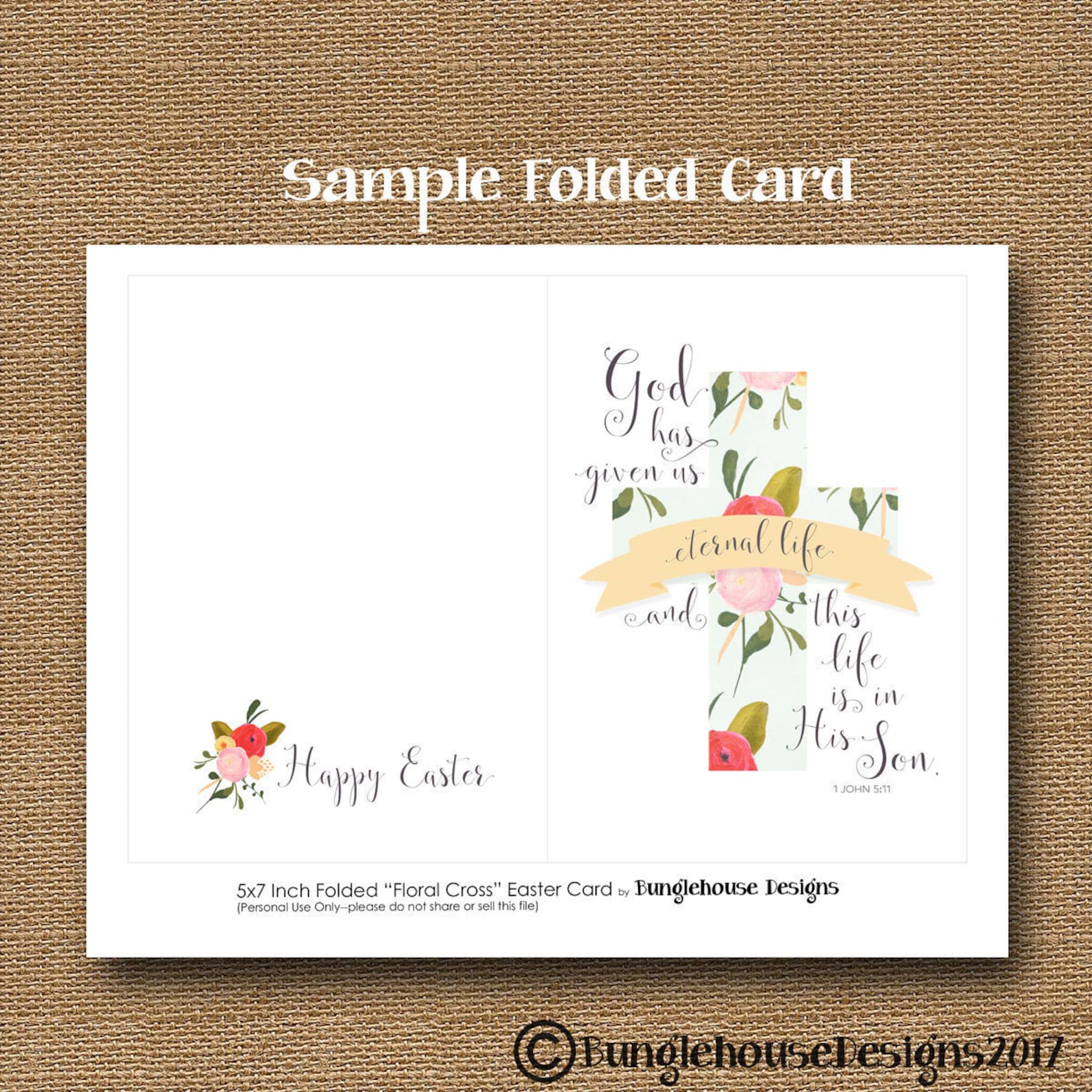 Christian Easter Greeting Card Printable Easter Scripture - Etsy