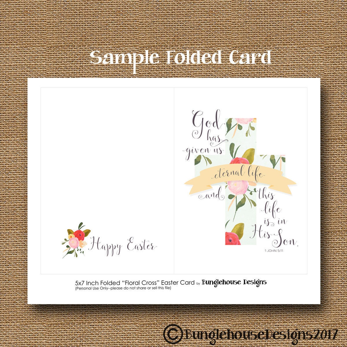 Christian Easter Greeting Card | Printable Easter Scripture | Easter ...