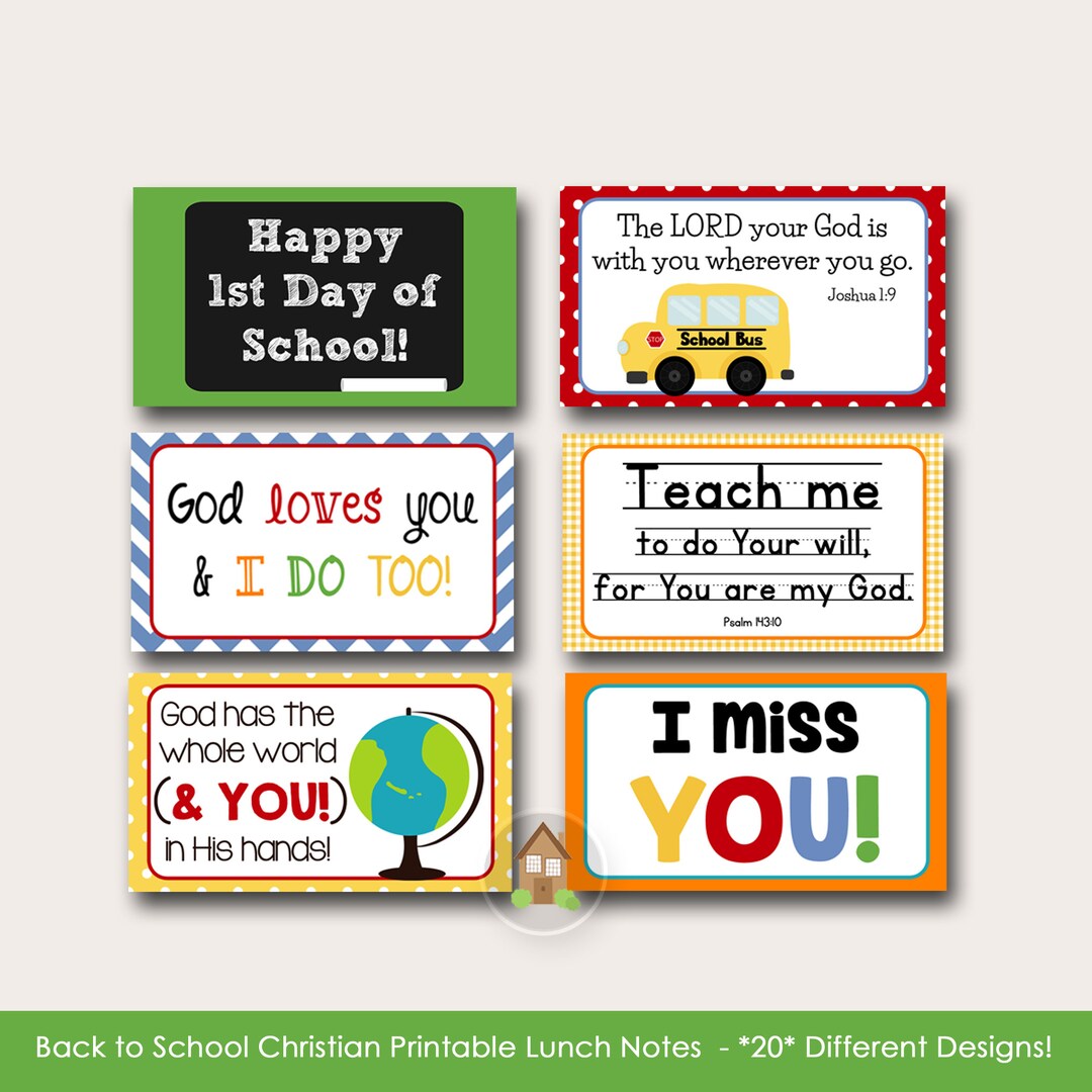Back to School Lunch Box Notes | Printable Lunchbox Notes for Kids ...