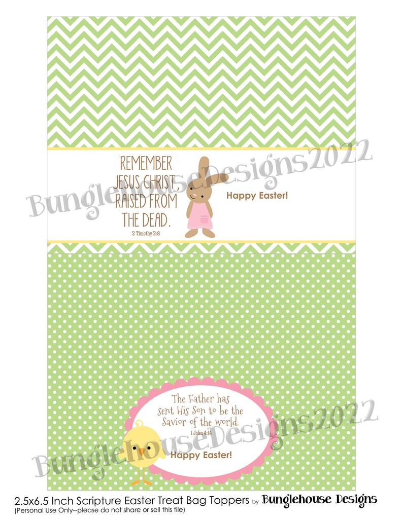 Cute Easter Scripture Bible Verse Treat Toppers for Girls | Etsy