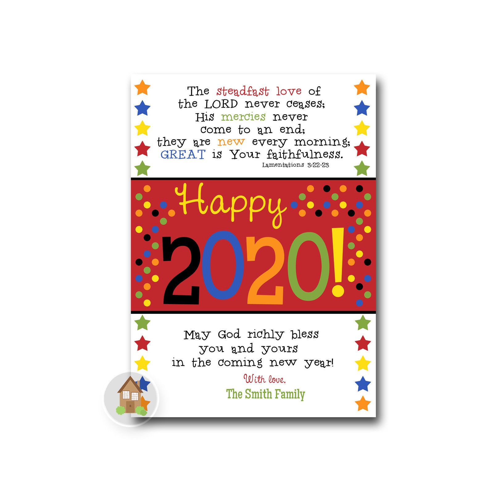 Christian New Years Card Scripture Verse Happy New Year | Etsy