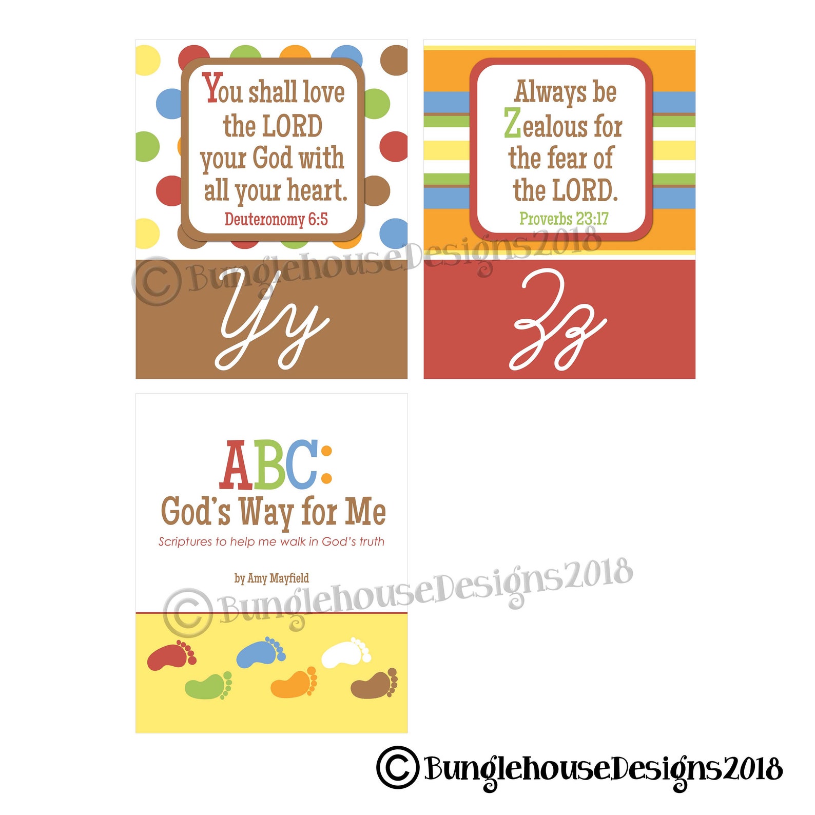 Digital Cursive Wall Alphabet With Bible Verses for Kids | Etsy