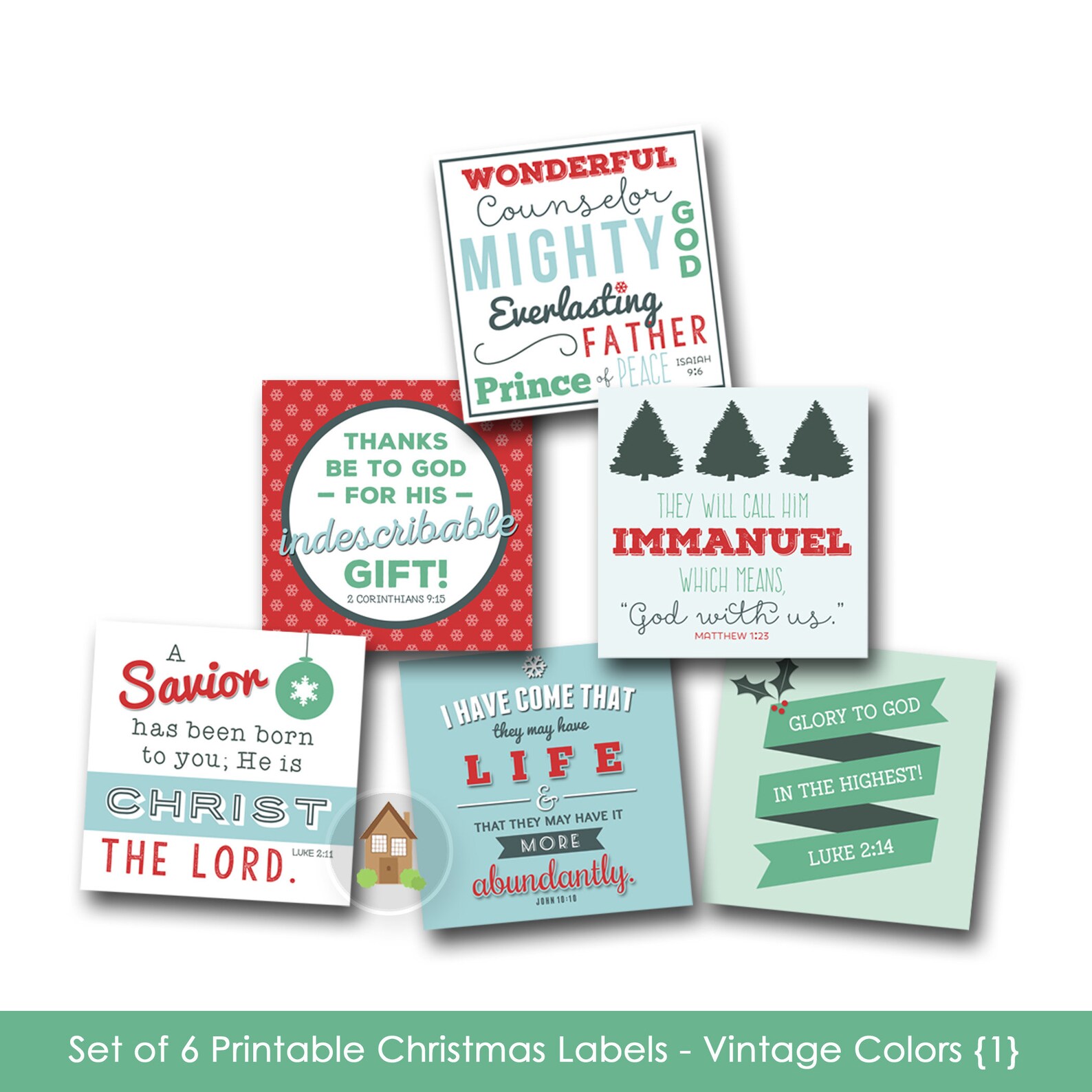 Printable Christmas Scripture Gift Tags DIY PRINTABLE | Etsy