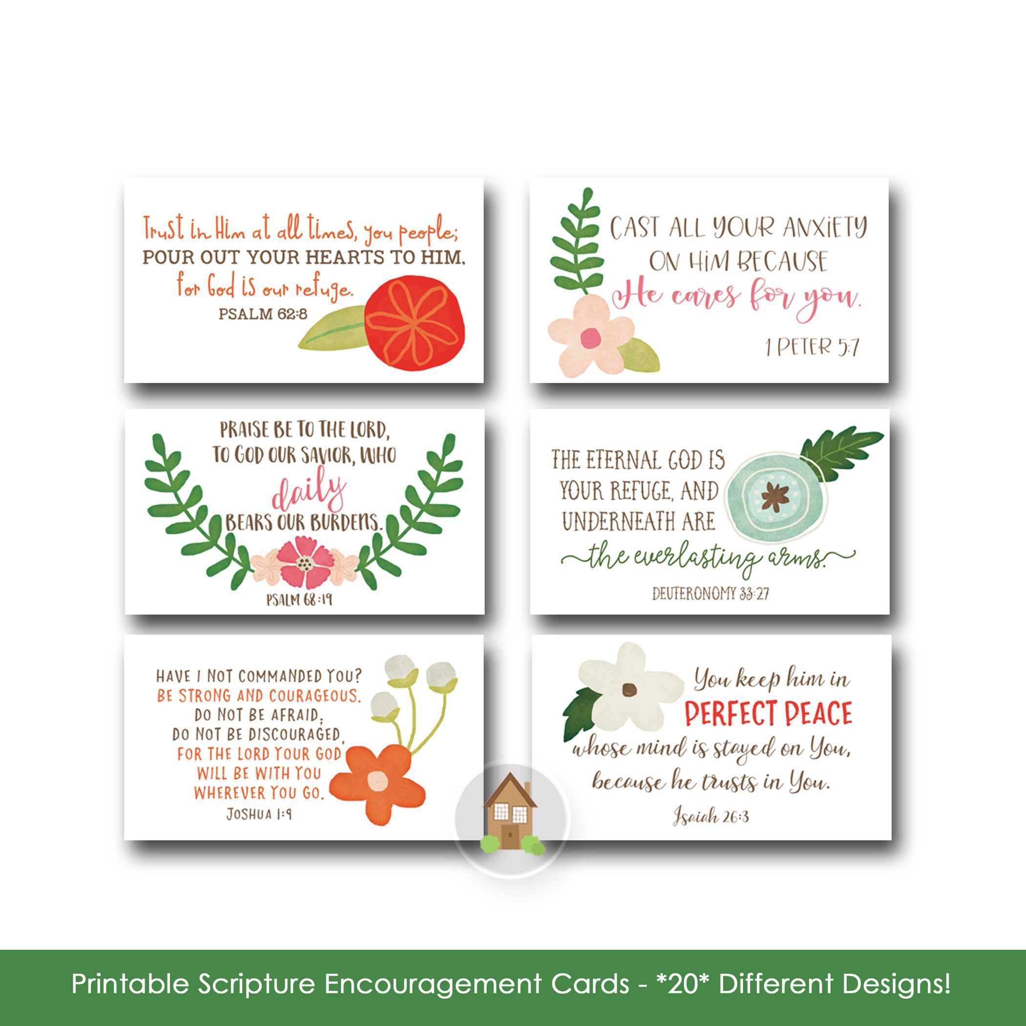 Scripture Encouragement Cards Printable Bible Verses Lunch - Etsy