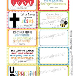 Lunch Box Notes for Kids | Bible Verse Lunchbox Notes | Happy Lunch ...