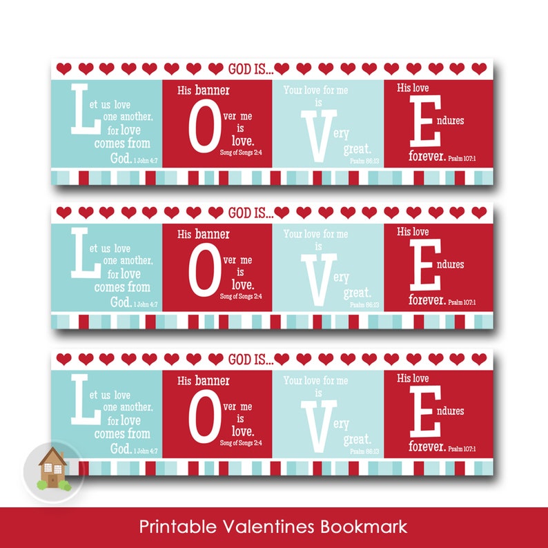 Christian Valentine's Day Bookmark | God is LOVE Printable Scripture ...