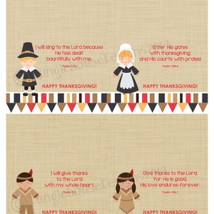 Thanksgiving Treat Bag Toppers for Kids | Pilgrims and Indians | DIY ...