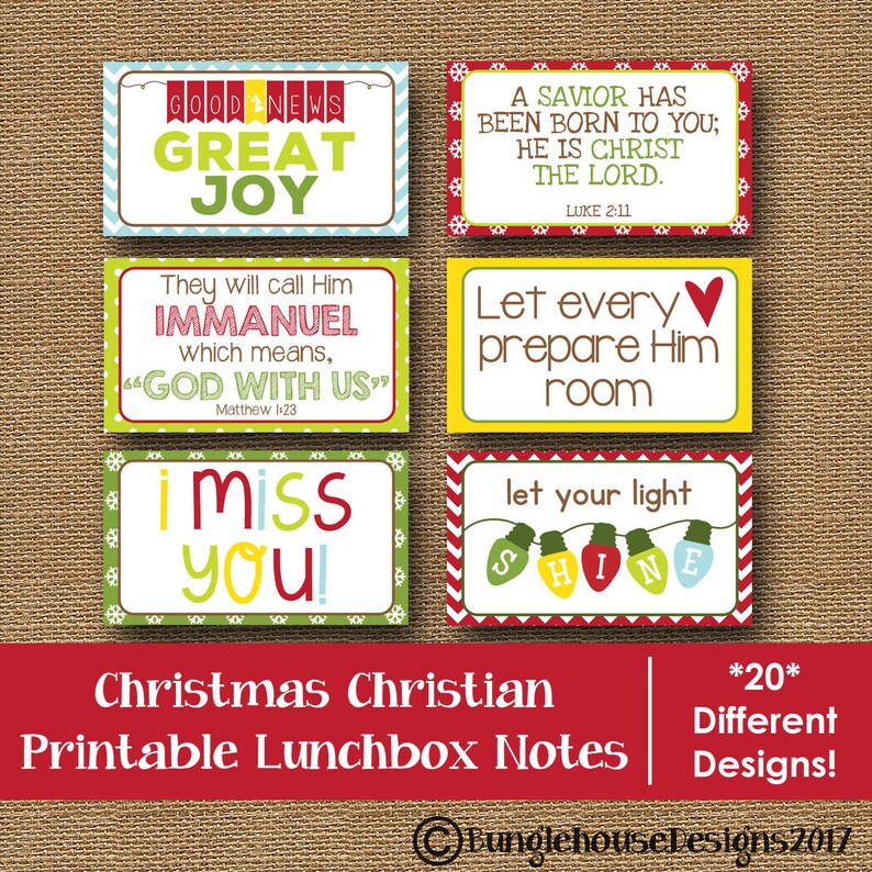 Christmas Lunch Box Notes December Lunch Box Cards | Etsy