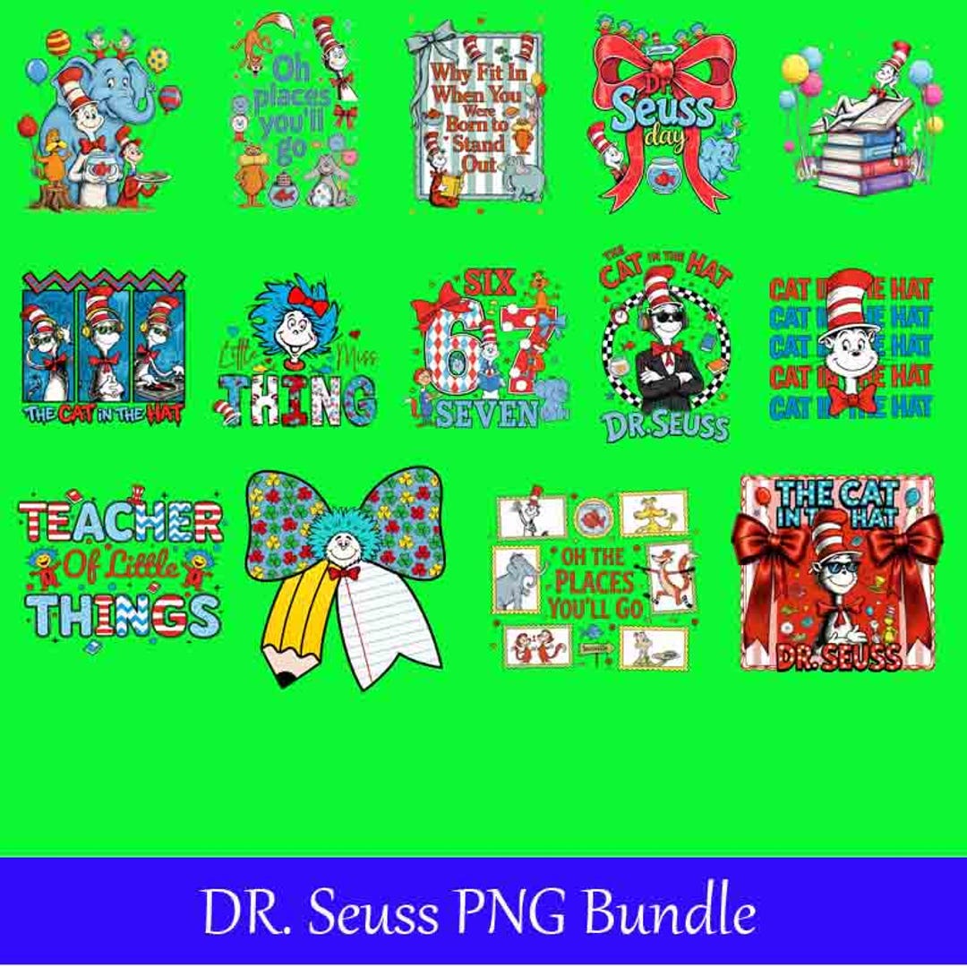 Read Across America Png Bundle, Cat in the Hat Png, Thing 1 Thing 2 Png ...