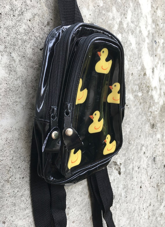 Quack Sack -- Totally 90s glossy black vinyl backpack… - Gem