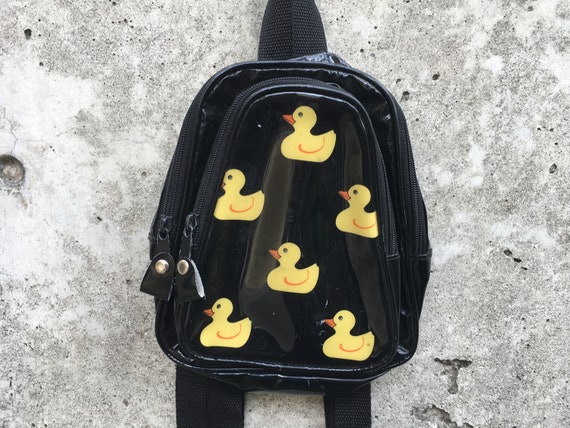 Quack Sack -- Totally 90s glossy black vinyl backpack… - Gem