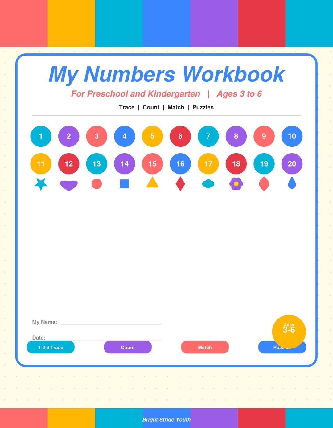 My First Numbers Workbook for Kids: Trace, Count, and Learn Numbers 1 ...