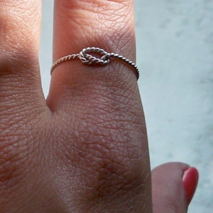 Sterling Silver Rope Knot Ring Tie the Knot Bridesmaid Gift Friendship ...