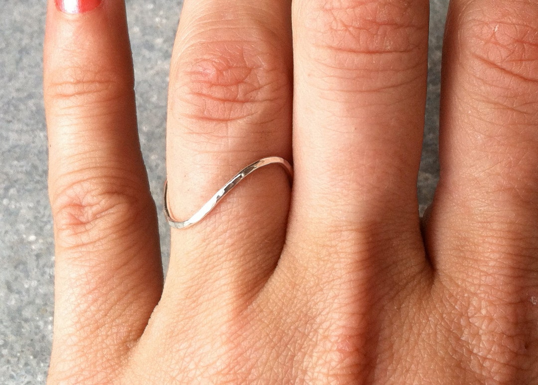 Hammered Sterling Silver Wavy Ring // 18g1mm or 16g 1.3mm Thick ...