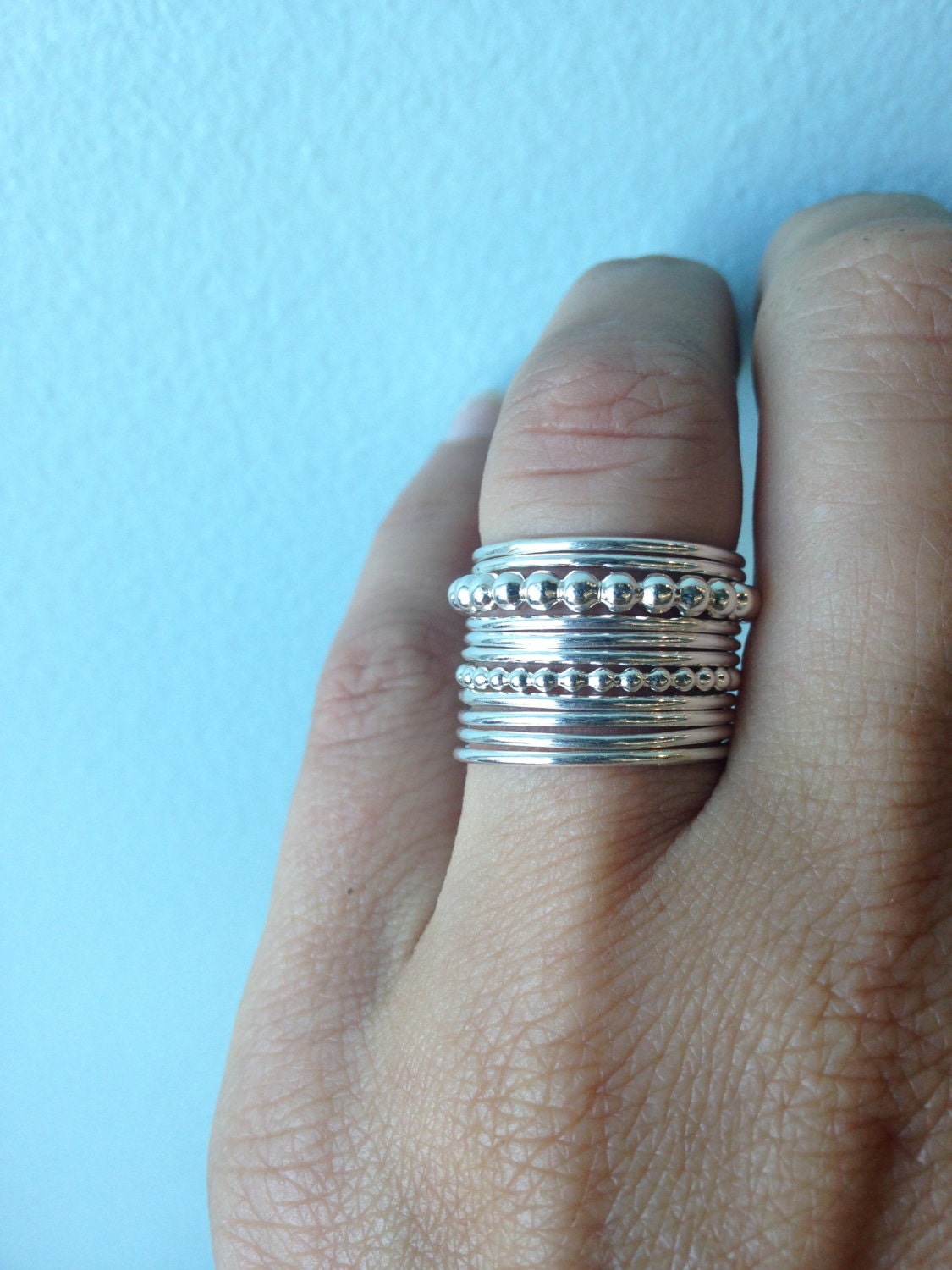 Set of 11 Sterling Silver Stacking Rings FREE DOMESTIC - Etsy UK