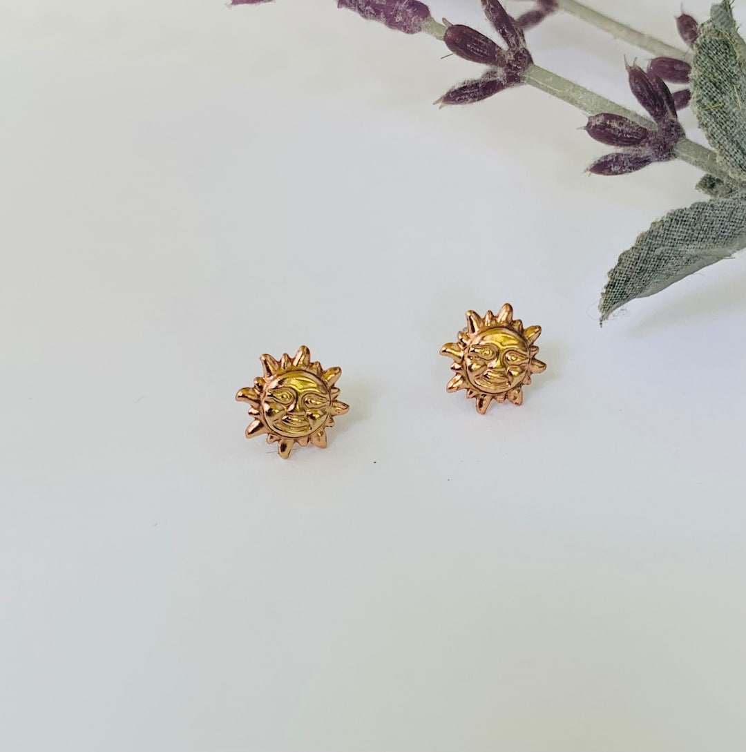 You Are My Sunshine// Itty Bitty Sunshine Studs /// Brass With .925 ...
