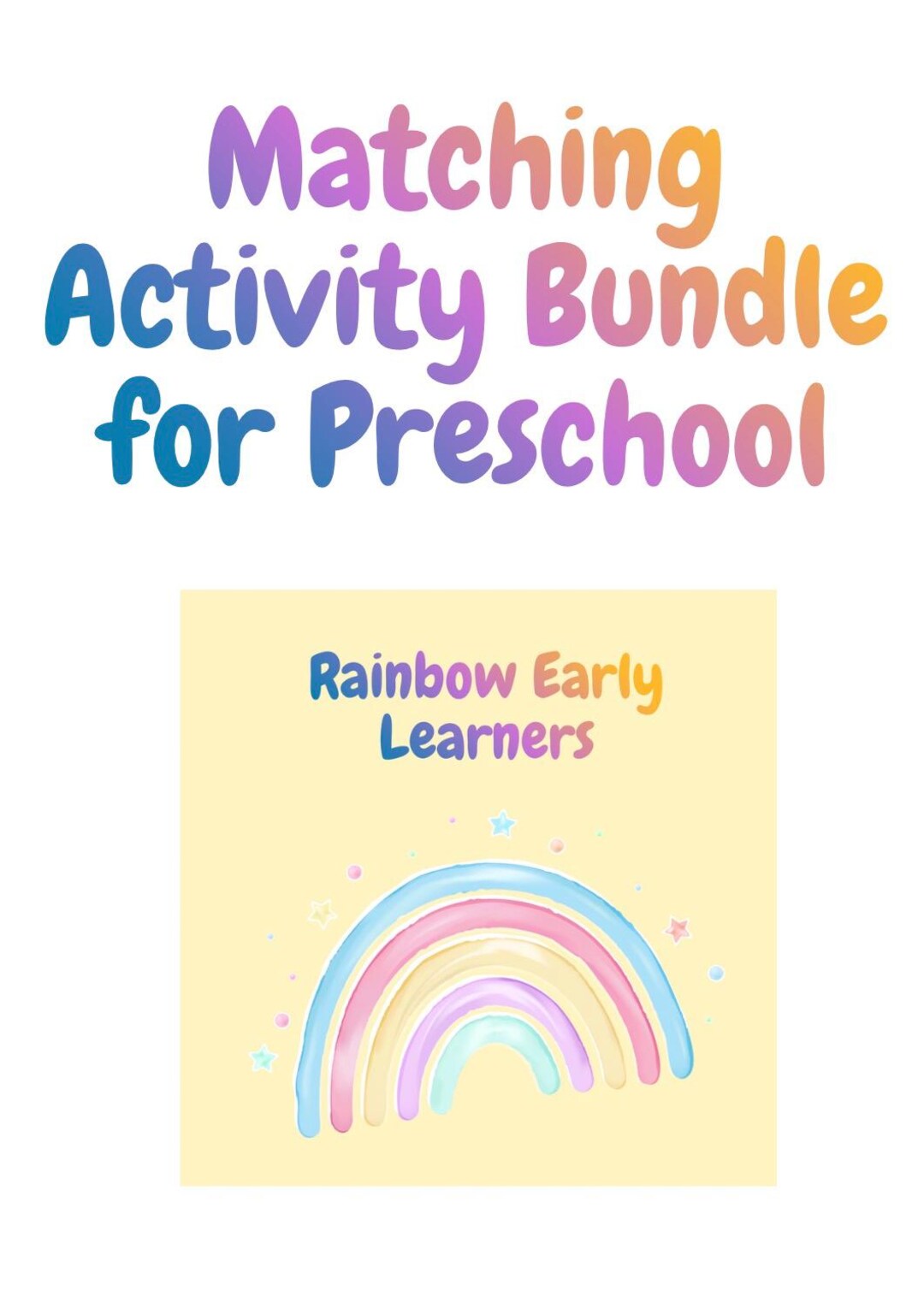Matching Activity Bundle Printable for Preschool Learning Age 3-5 - Etsy