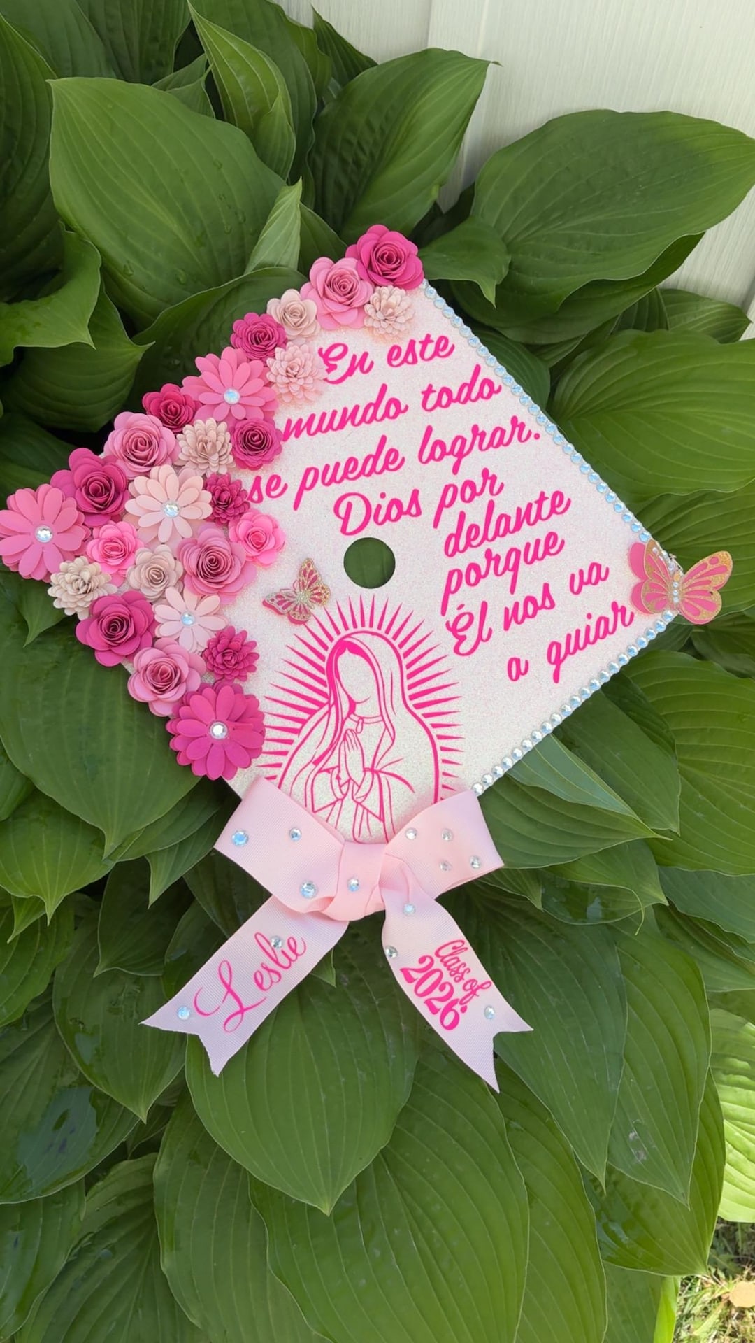 Floral Graduation Cap Topper | Personalized Name, Quote | Faith Based ...