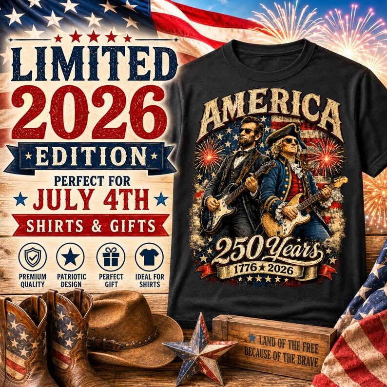 250 Years America Anniversary PNG, George Washington & Lincoln Playing ...