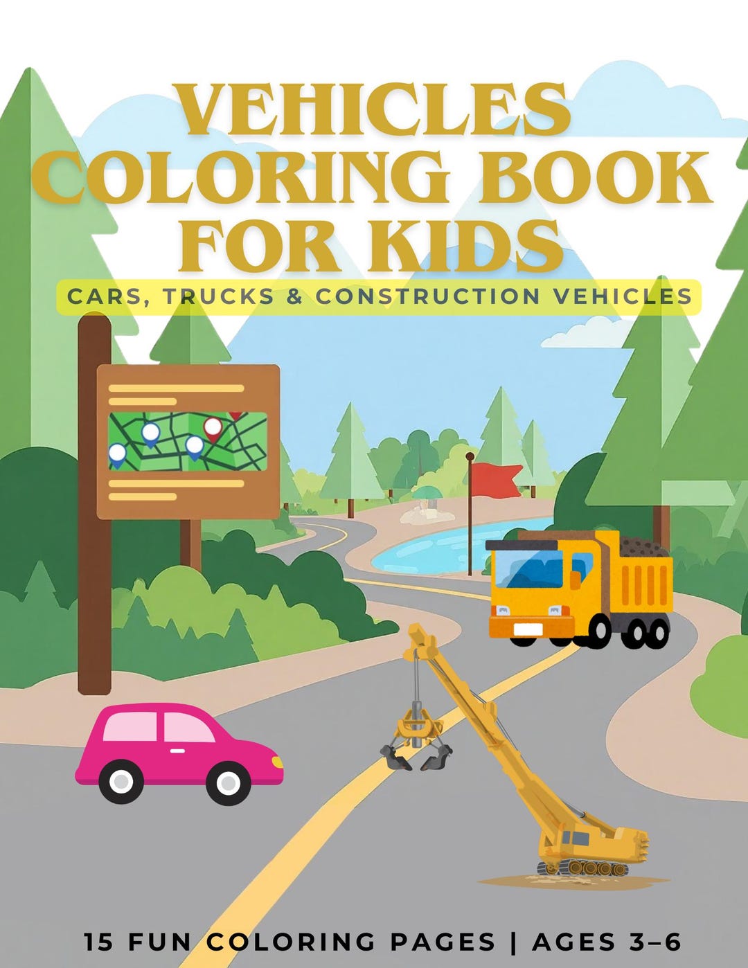 Vehicle Coloring Book for Kids Printable, 15 Transportation Coloring ...