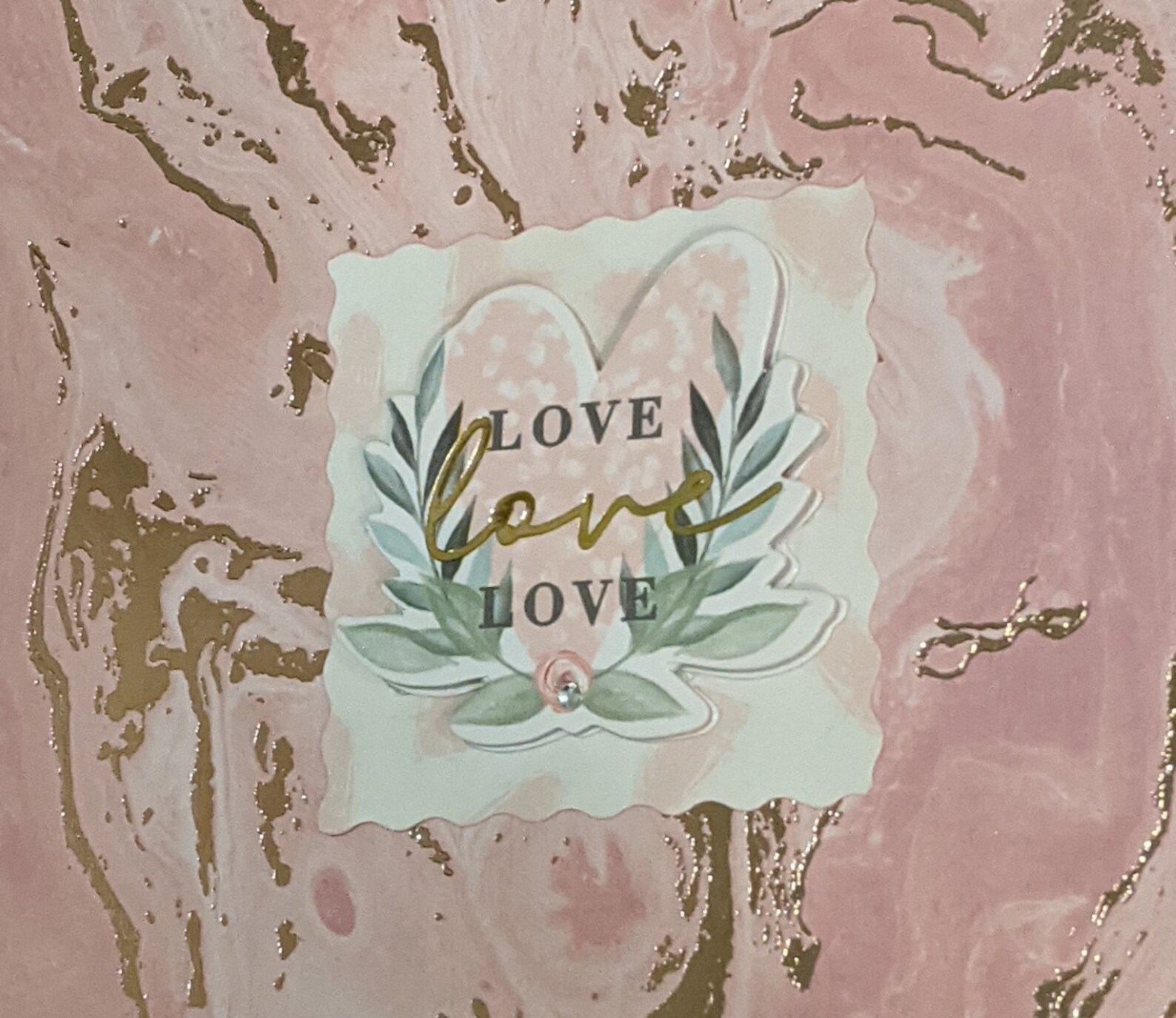 Rose Gold Marble Love Love Love Card - Etsy