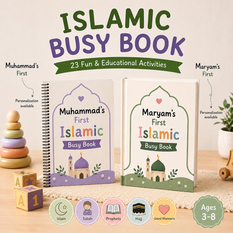 Personalized Islamic Busy Book for Kids | Montessori Learning ...