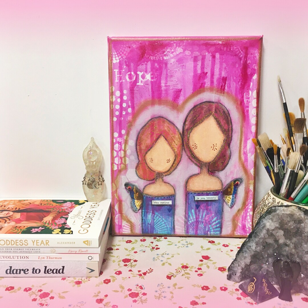 Stay Curious and Brave Angels Whimsy Art Whimsy Painting Quote Painting ...