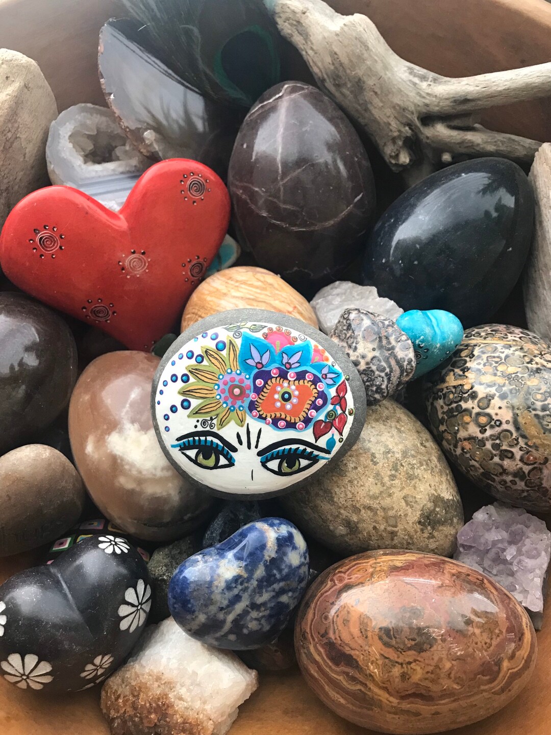 Colorful Boho River Stone - Etsy