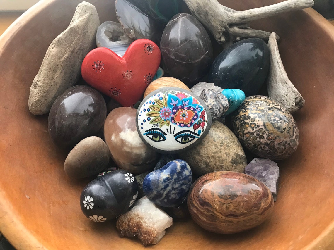 Colorful Boho River Stone | Etsy