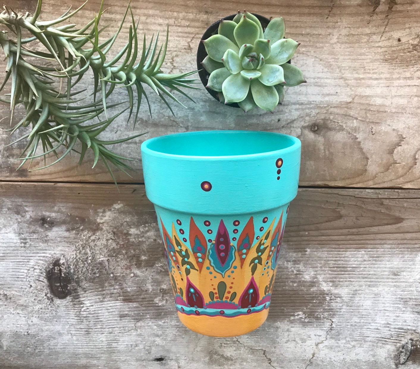 Made To Order Colorful succulent Planters | Etsy