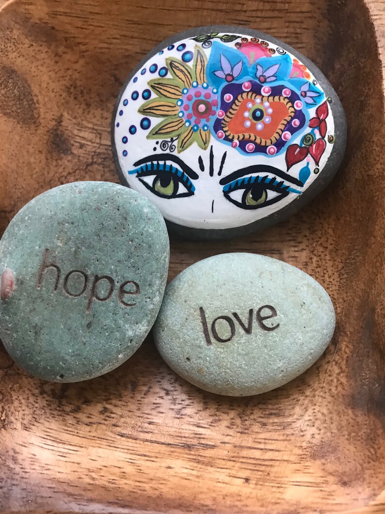 Colorful Boho River Stone - Etsy