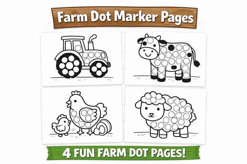 Farm Dot Marker Pages | Farm Animals Dot Marker Printable | Toddler ...