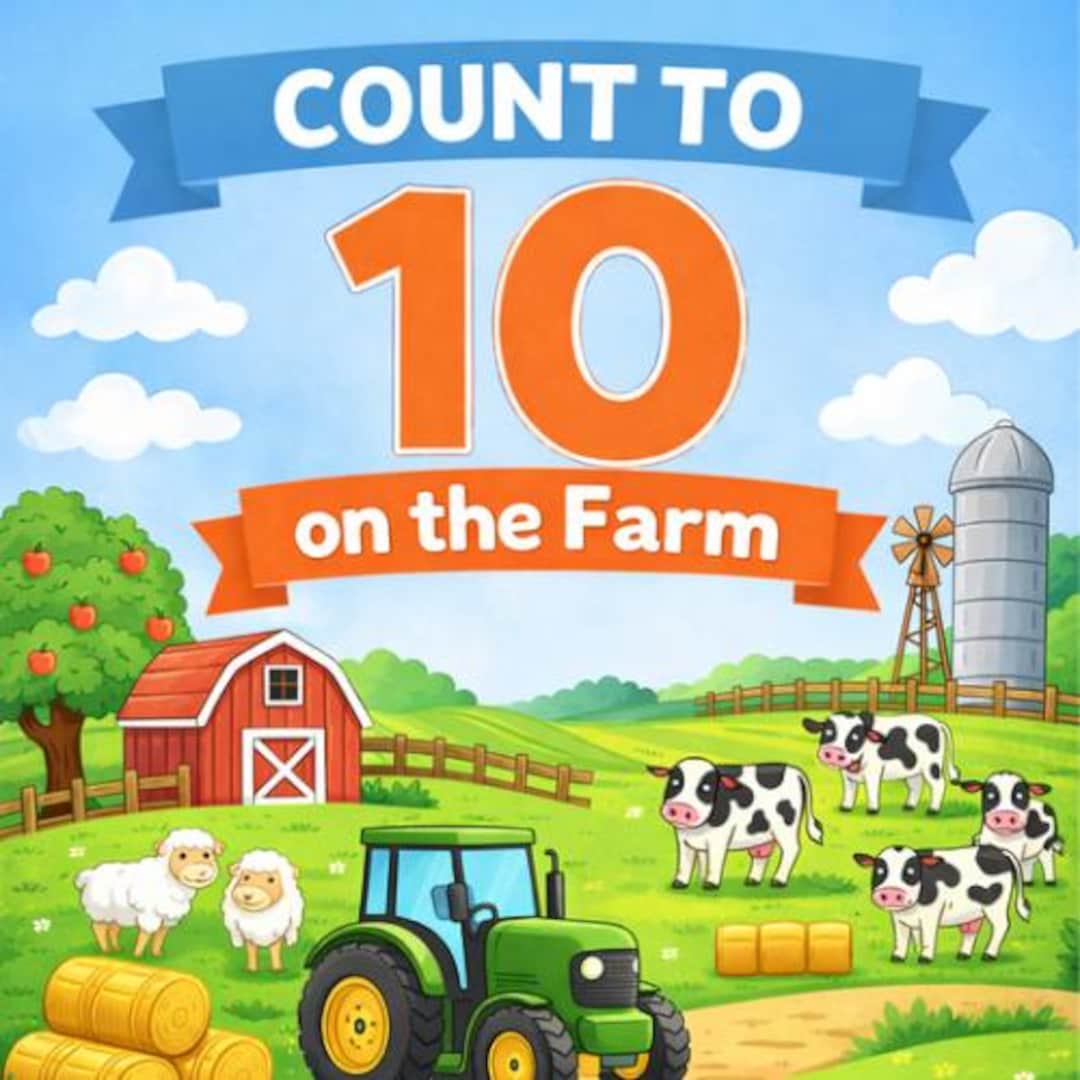 Count to 10 on the Farm Printable | Preschool Farm Counting Activity ...