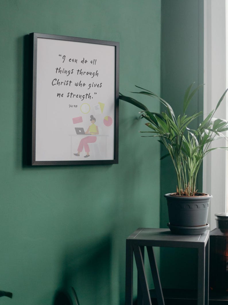 Christian Office Wall Art- Business Woman Faith Decor, Scripture ...