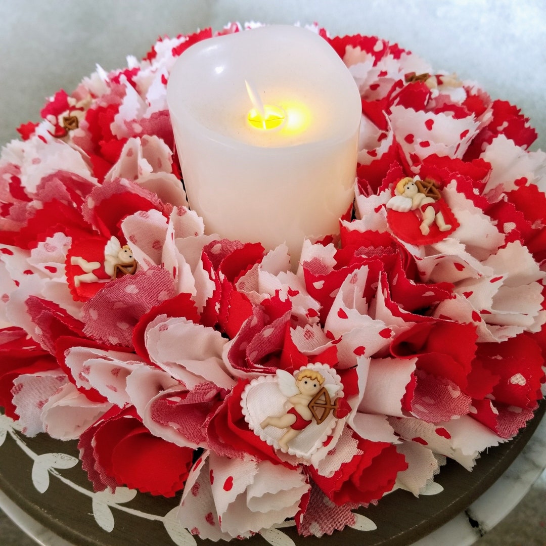 Heart Centerpiece, Red and White Centerpiece, Valentine Table Decor ...