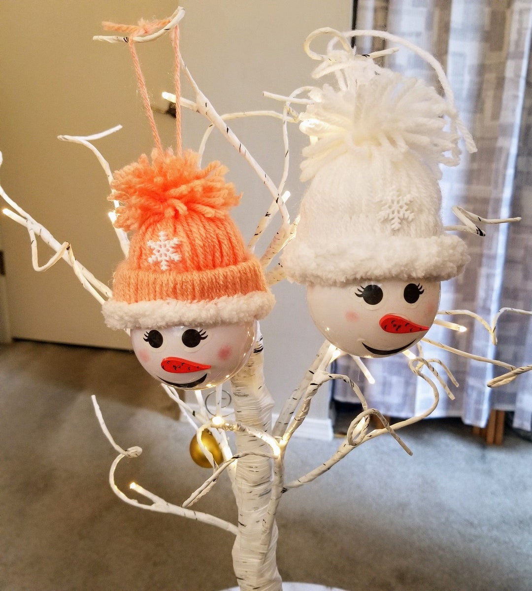 Snowman Tree Decorations, Snowgirl Ornaments, Snowman With Hat Ornament ...