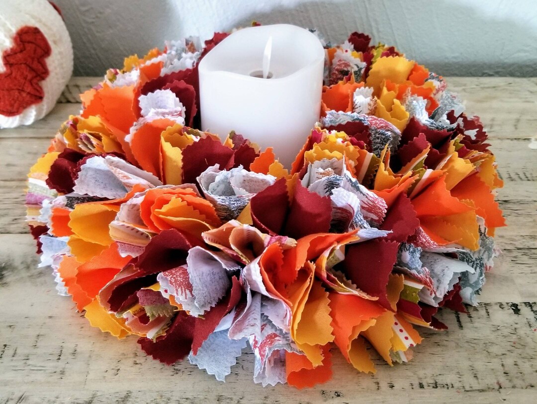 Fall Candle Ring, Candle Centerpiece, Autumn Centerpiece, Table Wreath ...