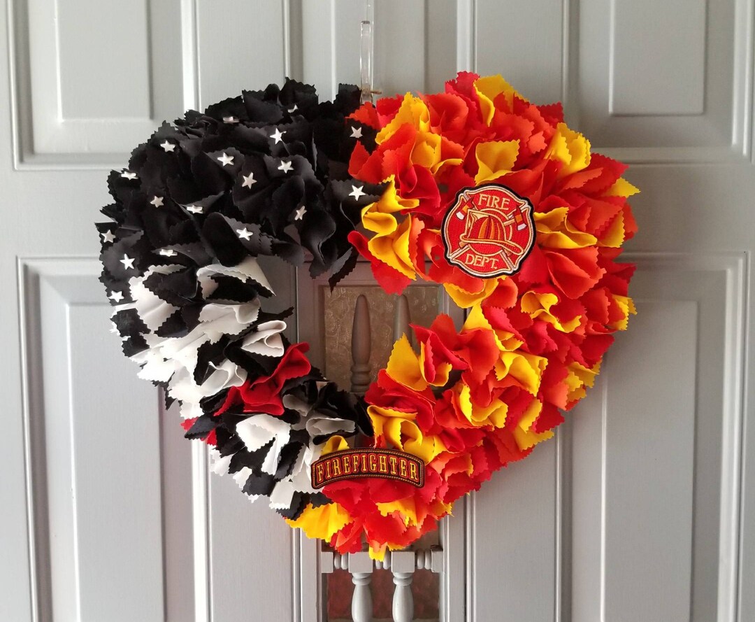 Fireman Wreath Fireman Decor Fire Department Decor - Etsy