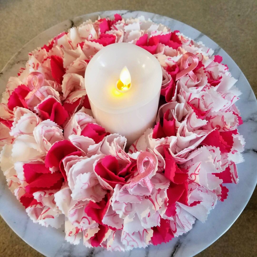 Breast Cancer Decor, Candle Centerpiece, Cancer Survivor Gift, Table ...