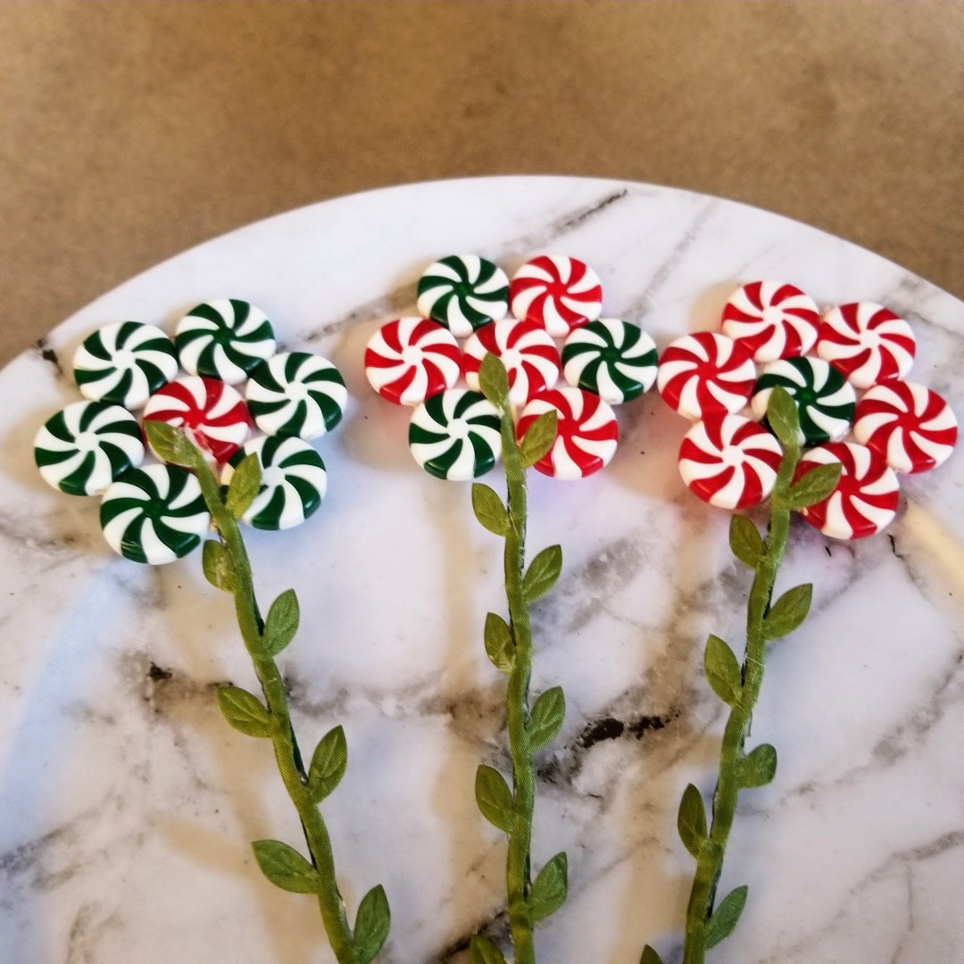 Peppermint Christmas Decor, Christmas Bouquet, Peppermint Decor, Flower ...